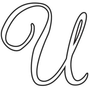 Free Printable Alphabet Letters: Calligraphy Uppercase U