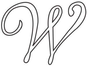 Free Printable Alphabet Letters: Calligraphy Uppercase W