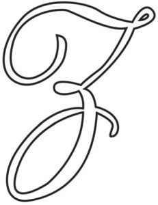Free Printable Alphabet Letters: Calligraphy Uppercase Z