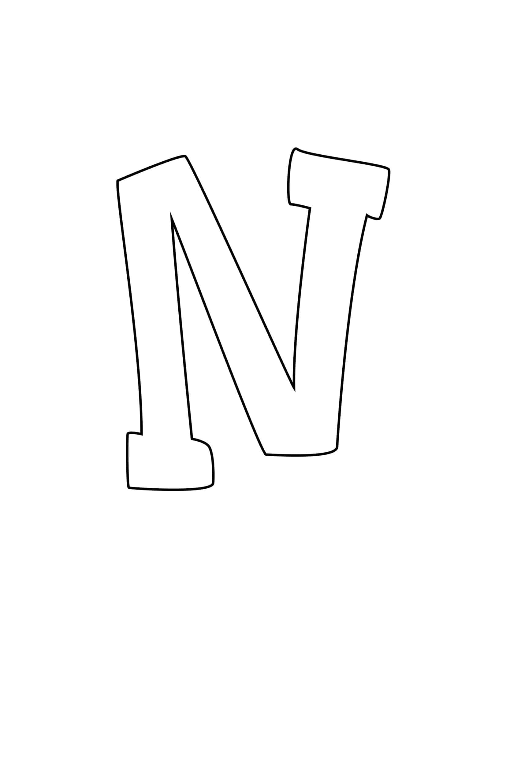Free Printable Bubble Letter N
