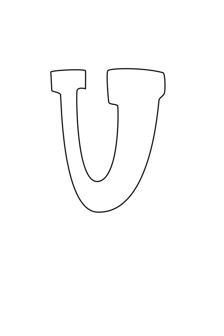 Printable Cursive Bubble Letter U