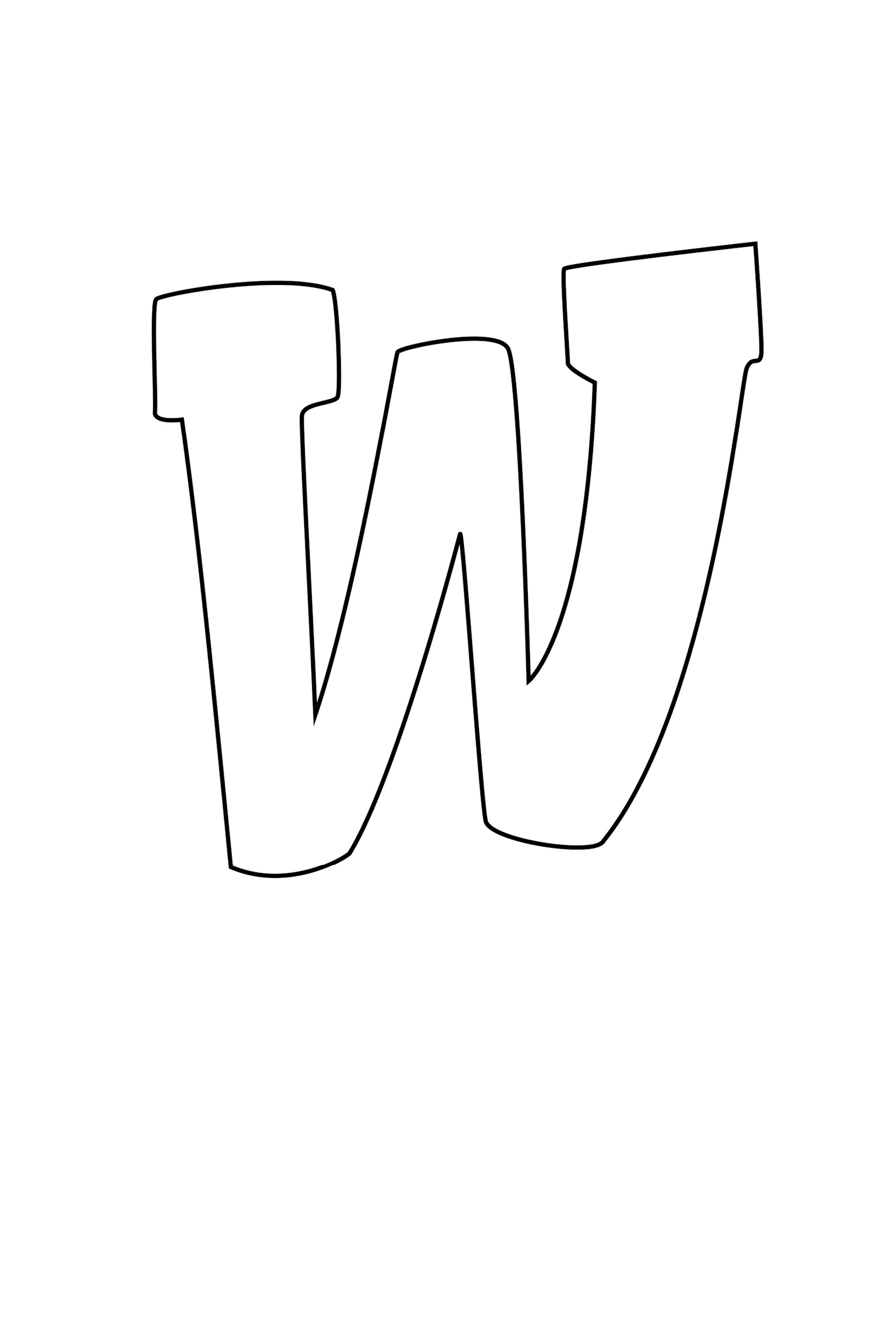 Printable Bubble Letter W - Freebie Finding Mom