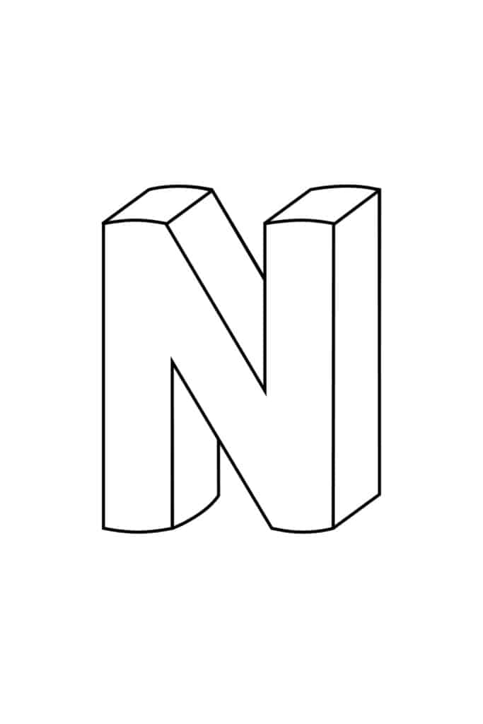 Free Printable Bubble Letter N Freebie Finding Mom
