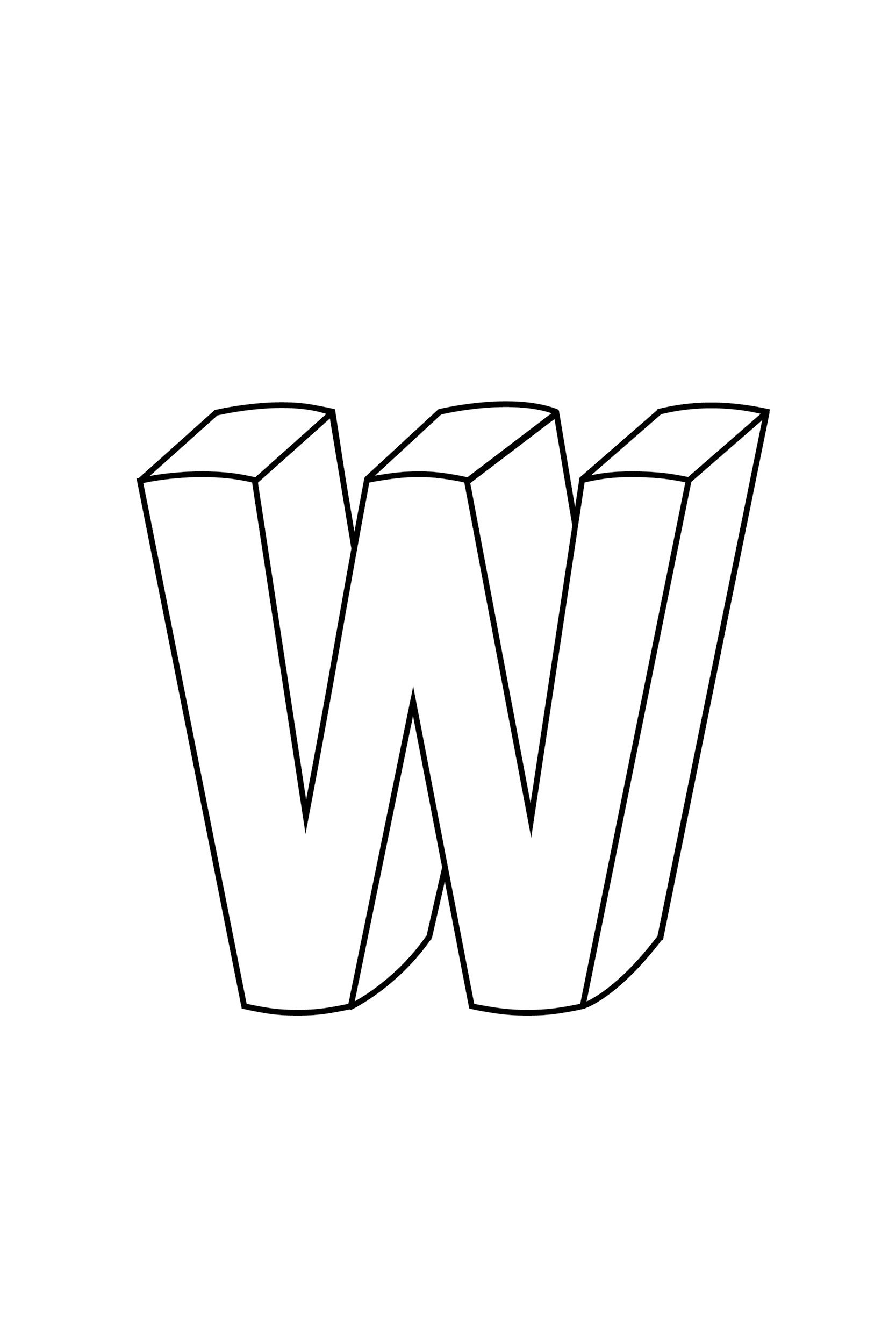 Printable Bubble Letter W - Freebie Finding Mom