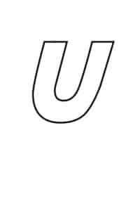 Printable Cursive Bubble Letter U