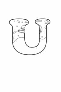 Printable Cursive Bubble Letter U