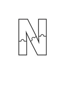 Printable Bubble Letters: Fancy Bubble Letter N