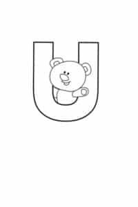 Printable Cursive Bubble Letter U