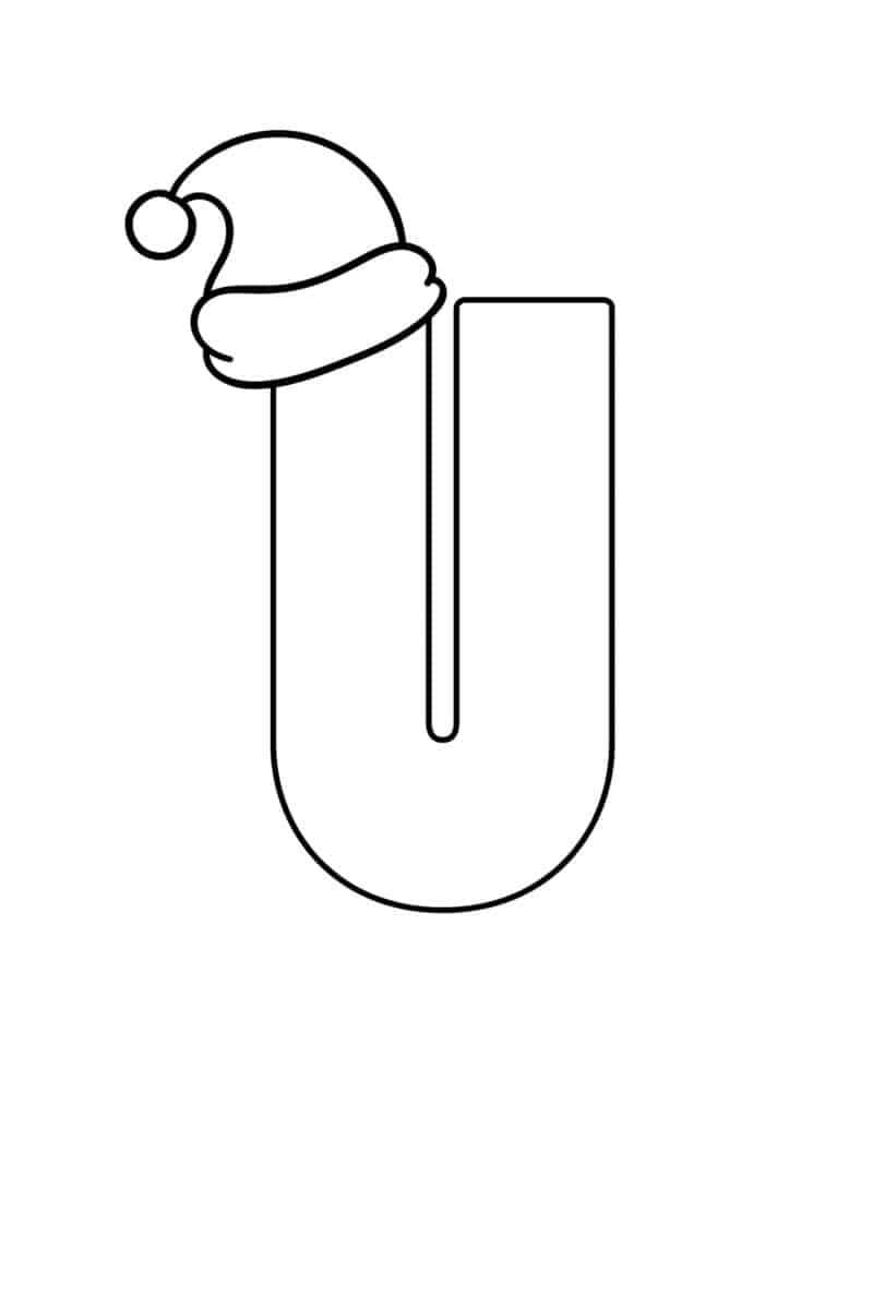 Printable Cursive Bubble Letter U