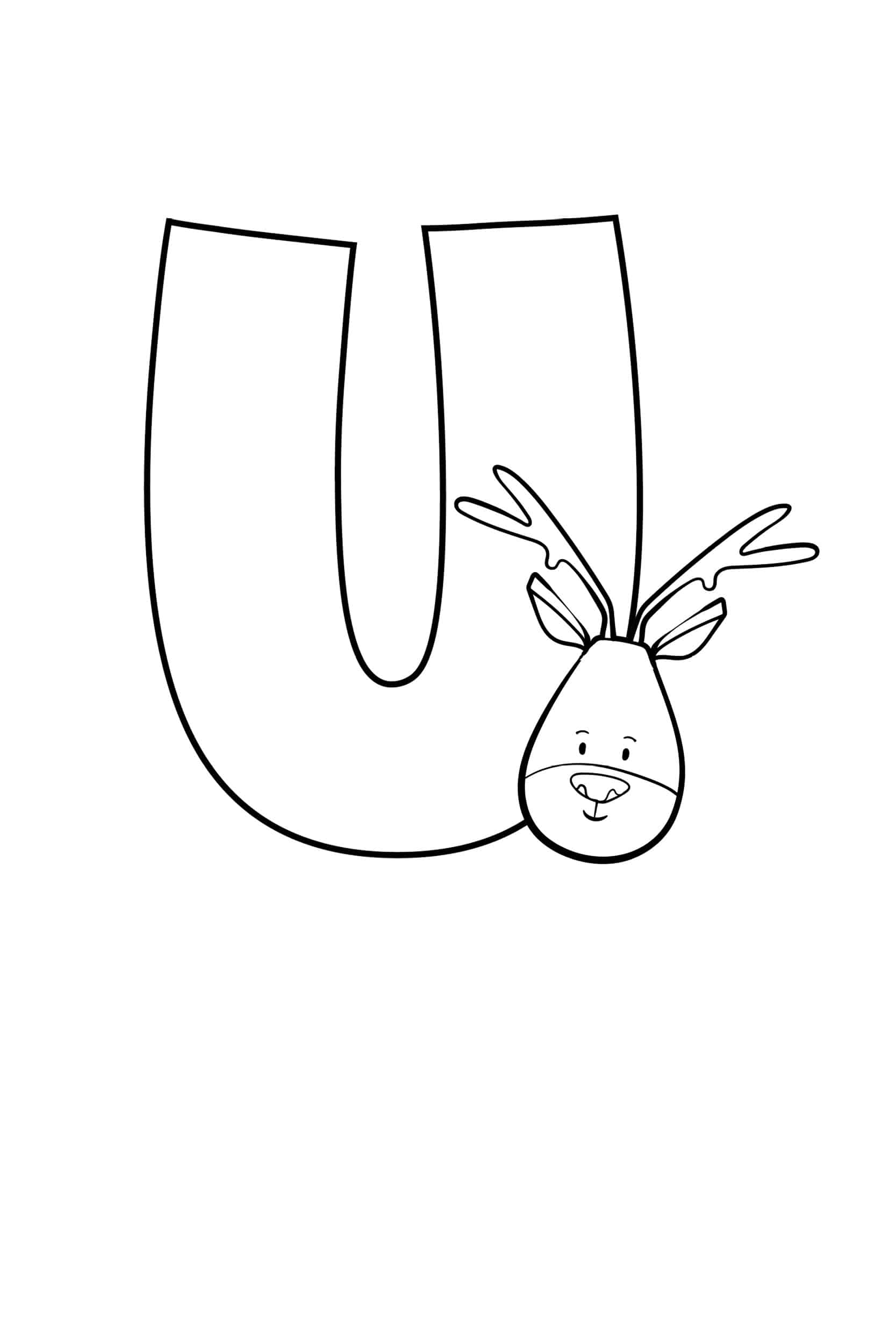 Printable Cursive Bubble Letter U