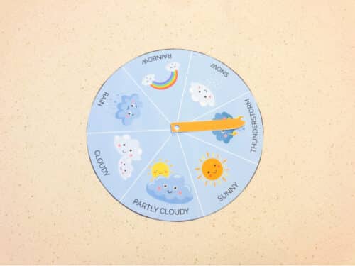 Free Weather Wheel Printable Preschool Activity