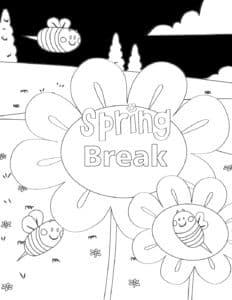 3 Printable Spring Break Coloring Pages (Free PDFs)