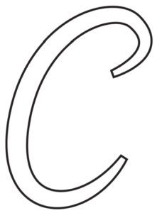 Free Printable Alphabet Letters: Calligraphy Lowercase C