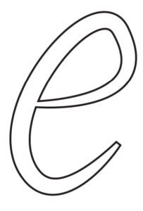Free Printable Alphabet Letters: Calligraphy Lowercase E