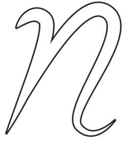 Free Printable Alphabet Letters: Calligraphy Lowercase N