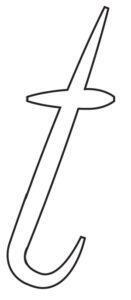 Free Printable Alphabet Letters: Calligraphy Lowercase T