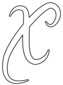 Free Printable Alphabet Letters: Calligraphy Lowercase X
