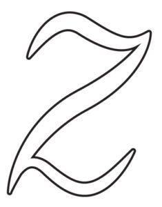 Free Printable Alphabet Letters: Calligraphy Lowercase Z