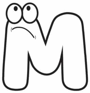 Free Printable Cartoon Letters: Cartoon Letter M