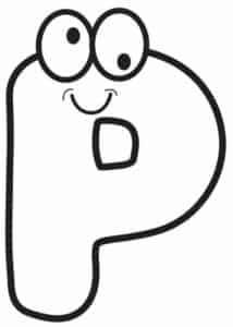 Free Printable Cartoon Letters: Cartoon Letter P