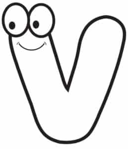 Free Printable Cartoon Letters: Cartoon Letter V