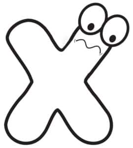 Free Printable Cartoon Letters: Cartoon Letter X