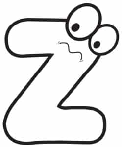 Free Printable Cartoon Letters: Cartoon Letter Z