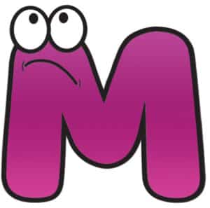 Free Printable Alphabet Letters: Colorful Cartoon Letter M