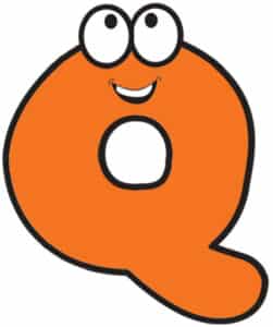 Free Printable Alphabet Letters: Colorful Cartoon Letter Q