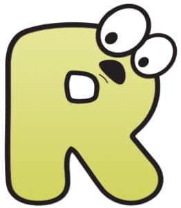Free Printable Alphabet Letters: Colorful Cartoon Letter R
