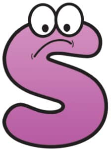 Free Printable Alphabet Letters: Colorful Cartoon Letter S