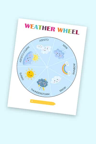 Free Weather Wheel Printable Preschool Activity