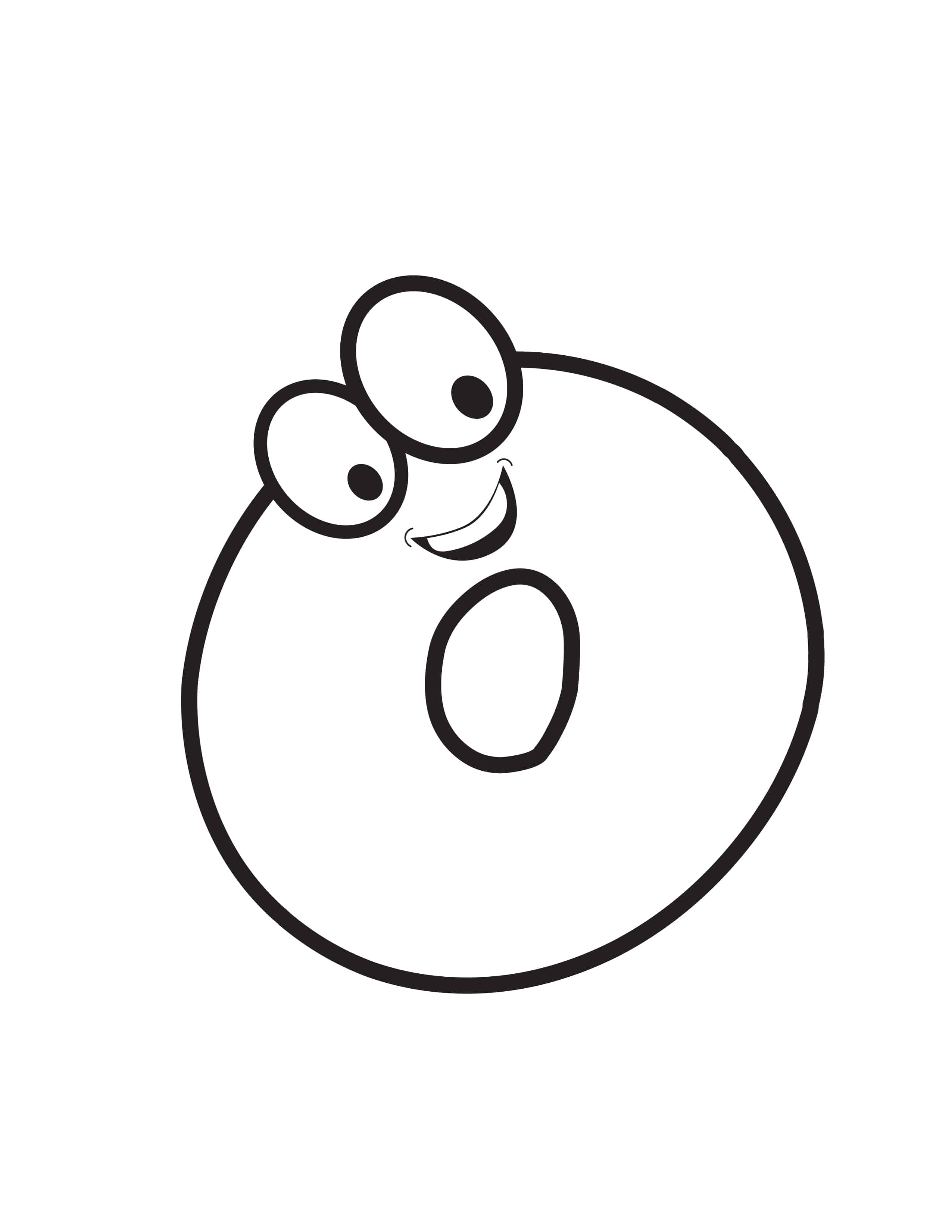 Free Printable Cartoon Letters: Cartoon Letter O