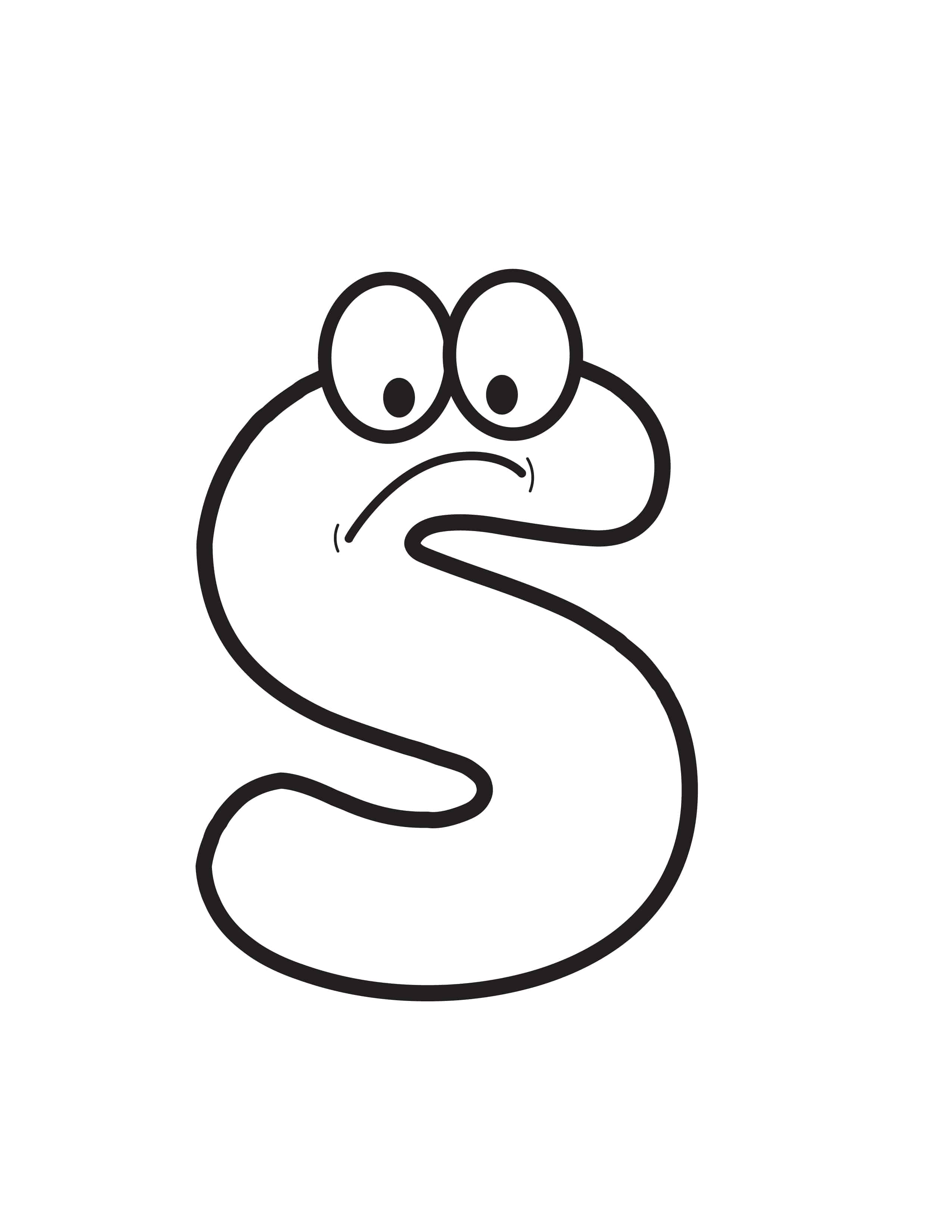 Free Printable Cartoon Letters: Cartoon Letter S