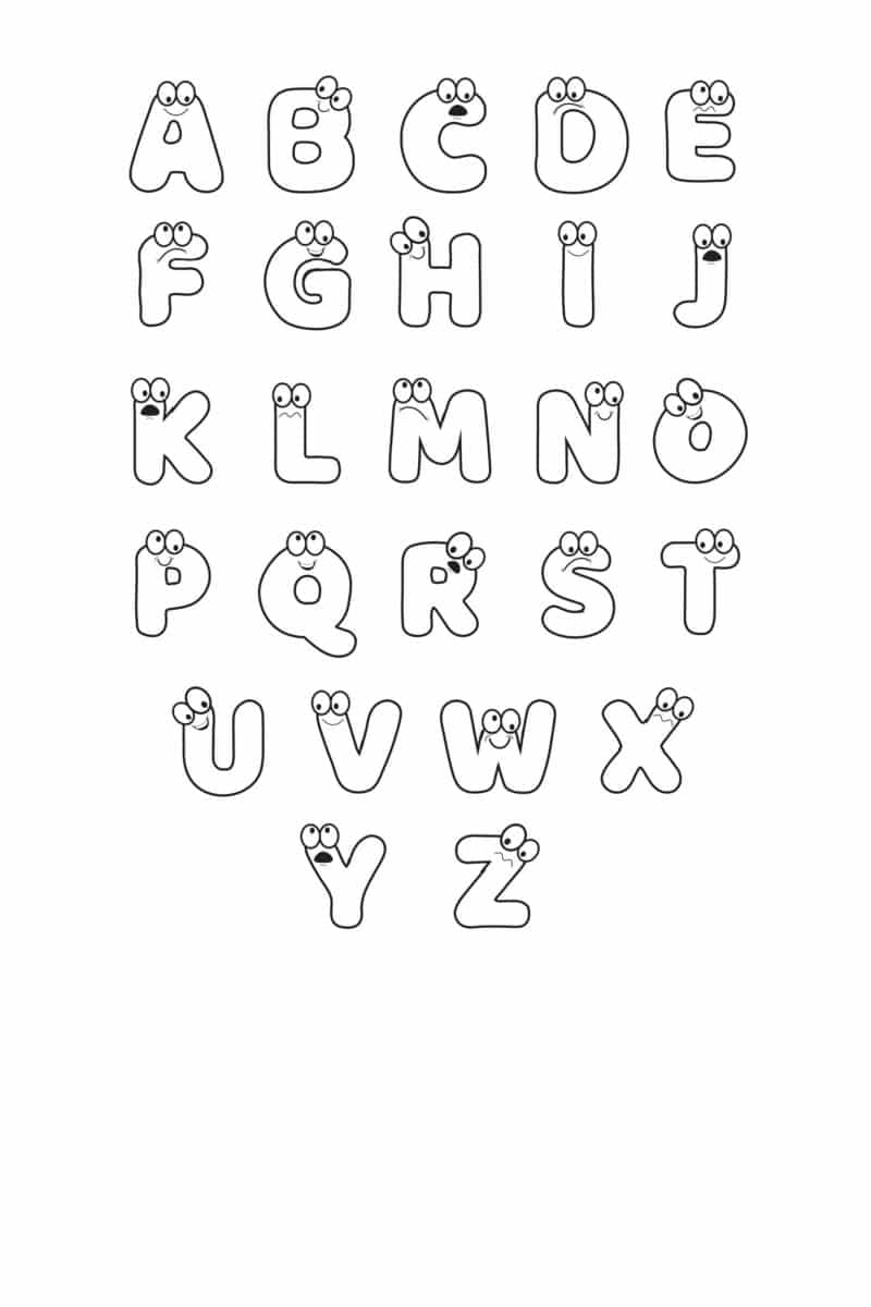 Free Printable Cartoon Letters Alphabet