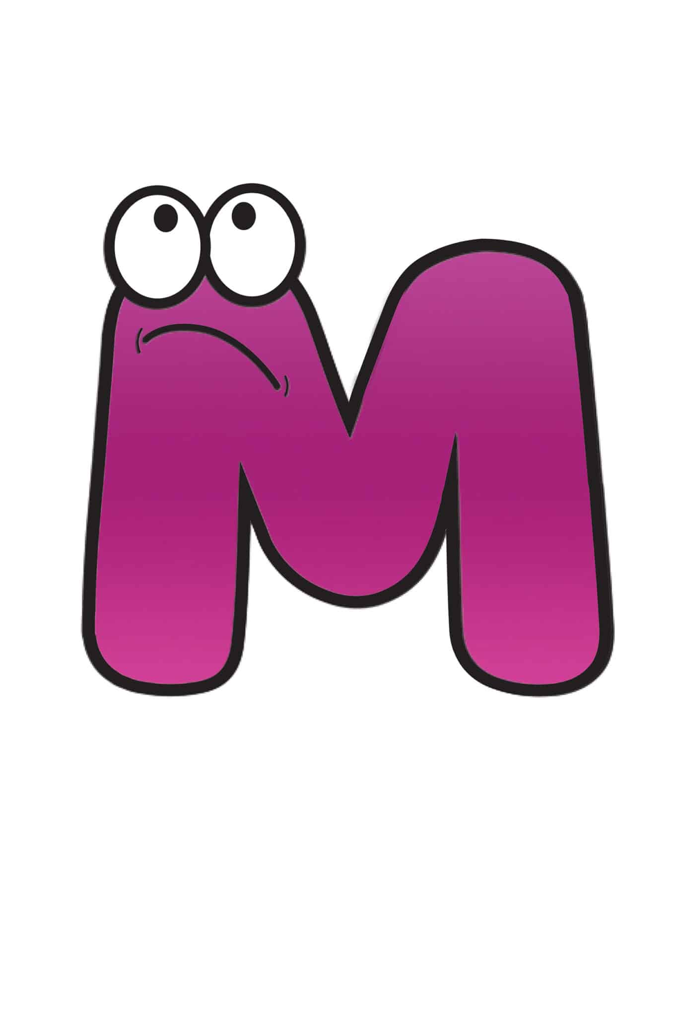 Free Printable Colorful Cartoon Letters Alphabet