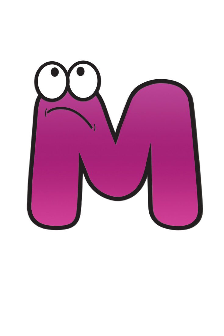 Free Printable Colorful Cartoon Letters Alphabet