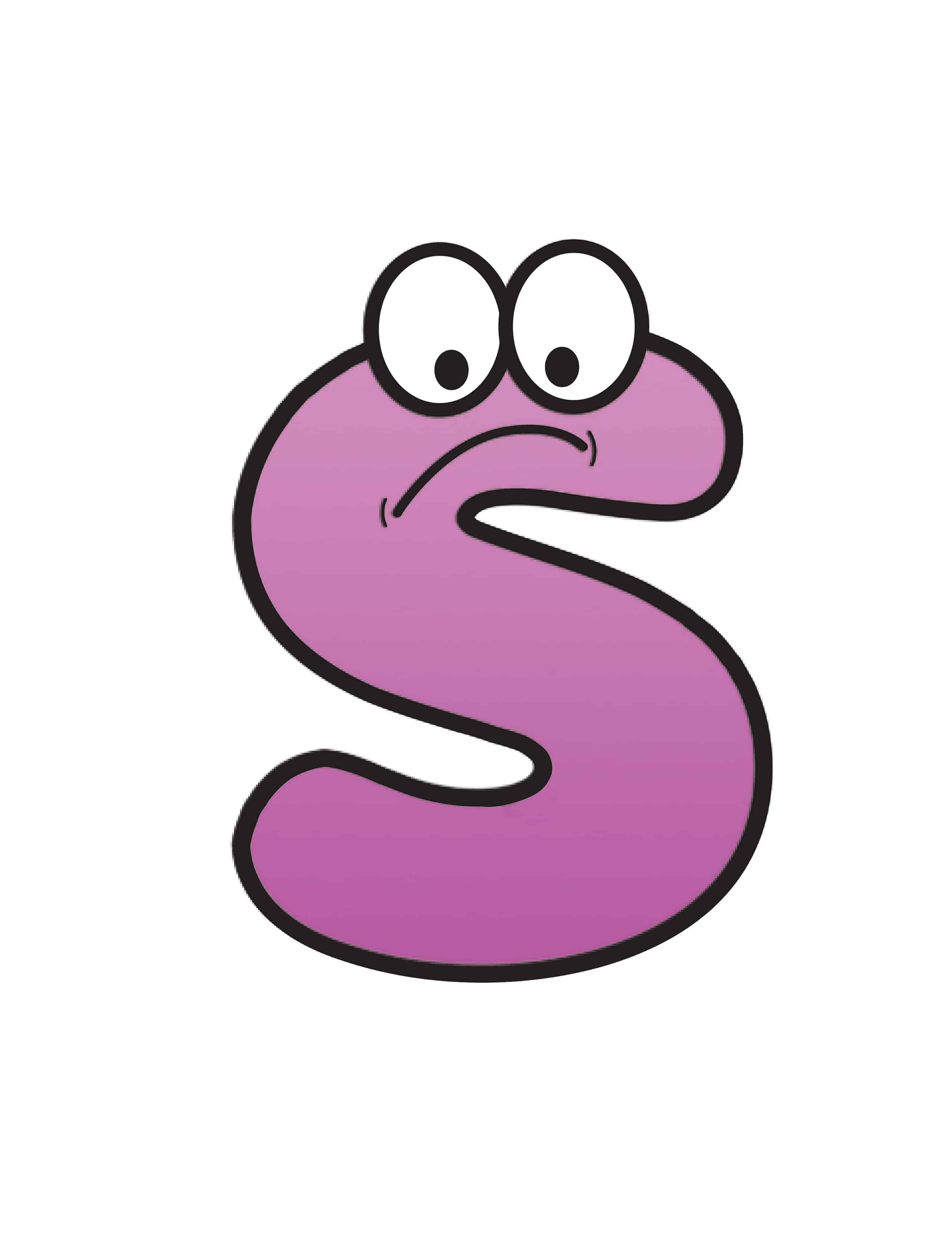Free Printable Alphabet Letters: Colorful Cartoon Letter S