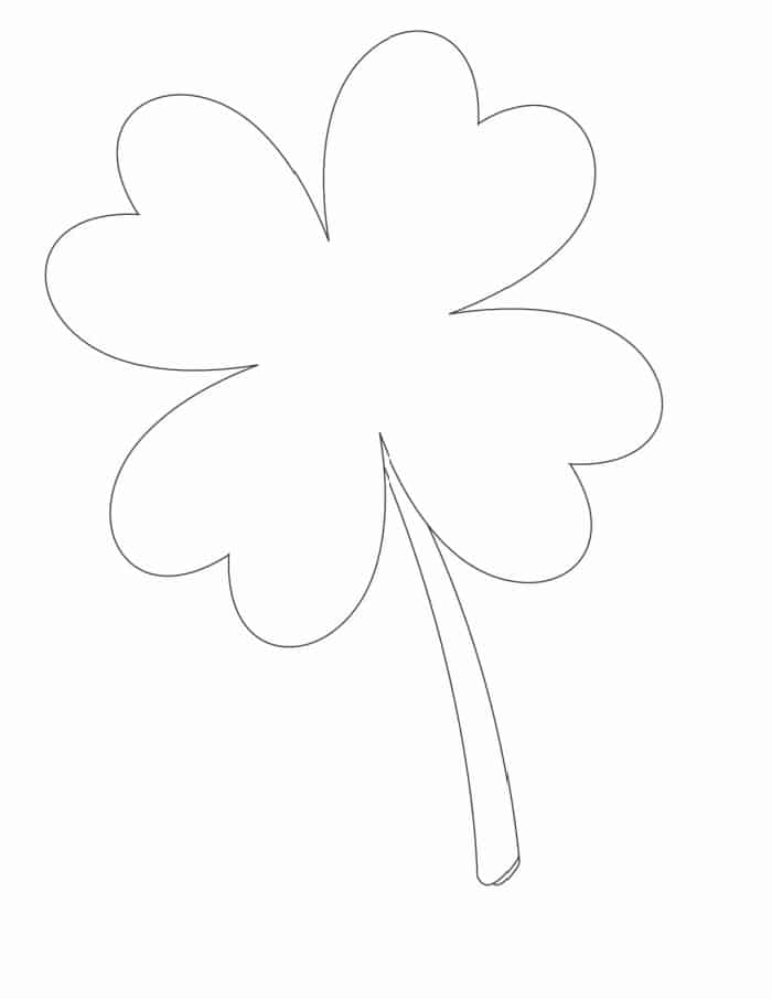 Printable 4 Leaf Clover Outline