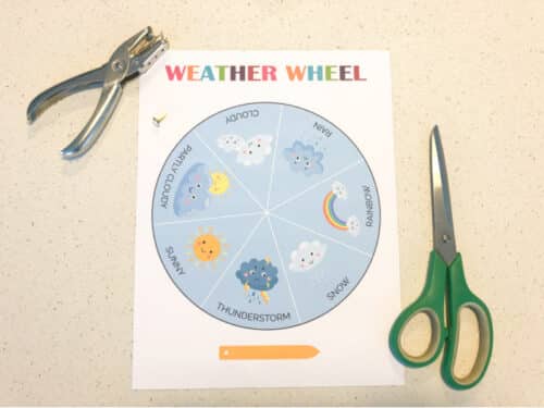 Free Weather Wheel Printable Preschool Activity
