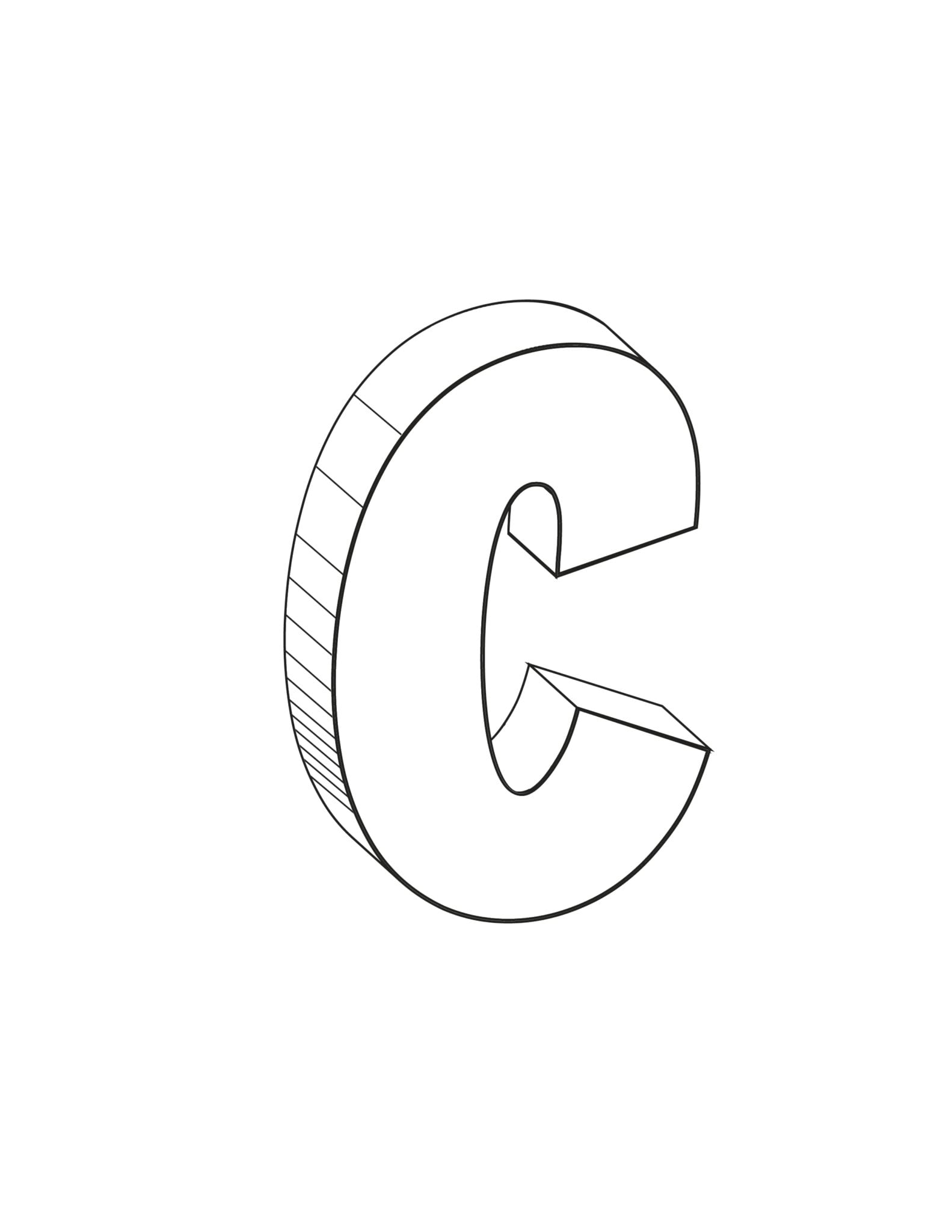 Printable Bubble Letters: Fancy Bubble Letter C