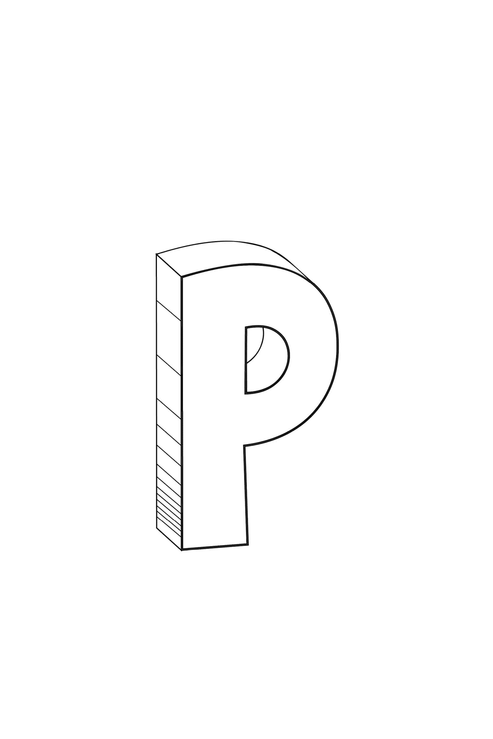 Printable Bubble Letters: Fancy Bubble Letter P