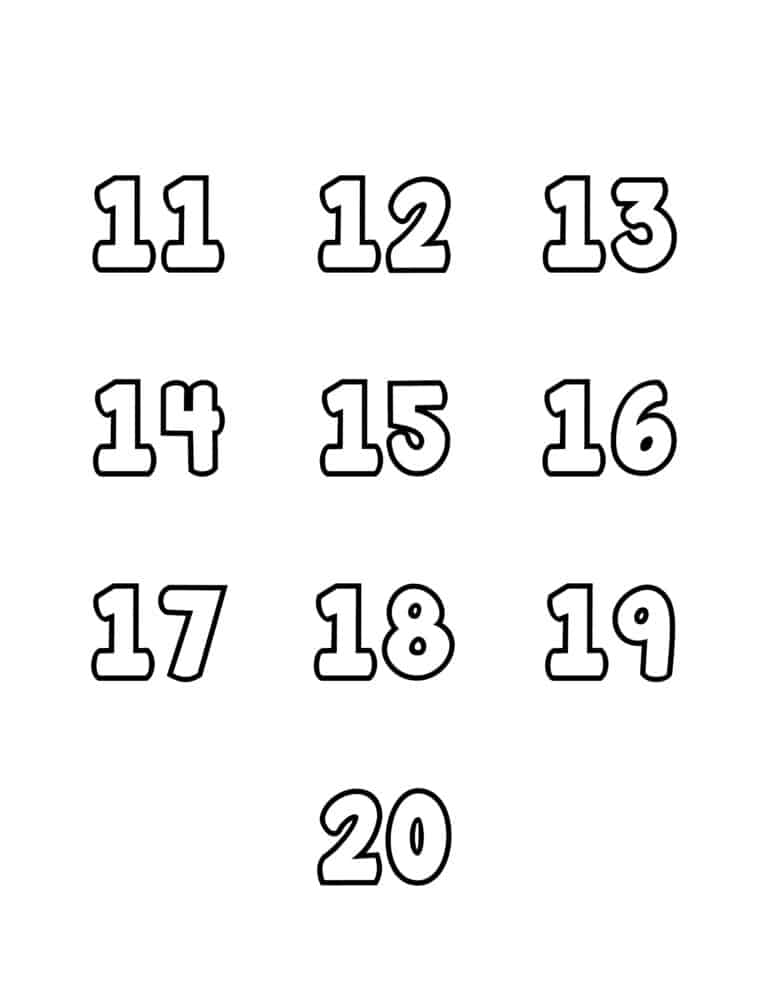 Free Printable Tracing Numbers: Bubble Numbers Set 41 to 50
