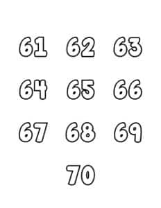 Free Printable Tracing Numbers: Bubble Numbers Set 41 to 50