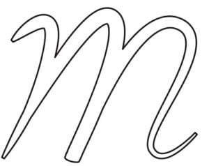 Free Printable Alphabet Letters: Calligraphy Lowercase M