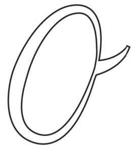 Free Printable Alphabet Letters: Calligraphy Lowercase O