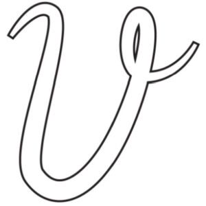 Free Printable Alphabet Letters: Calligraphy Lowercase V