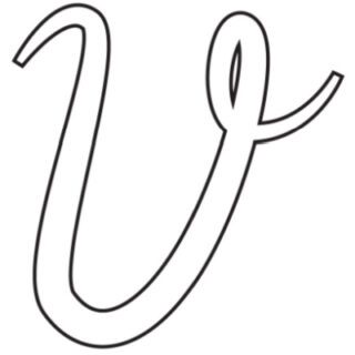 Free Printable Alphabet Letters: Calligraphy Lowercase V