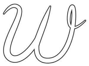 Free Printable Alphabet Letters: Calligraphy Lowercase W