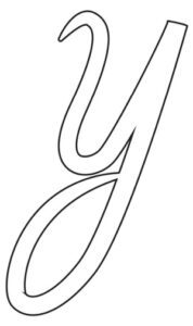 Free Printable Alphabet Letters: Calligraphy Lowercase Y